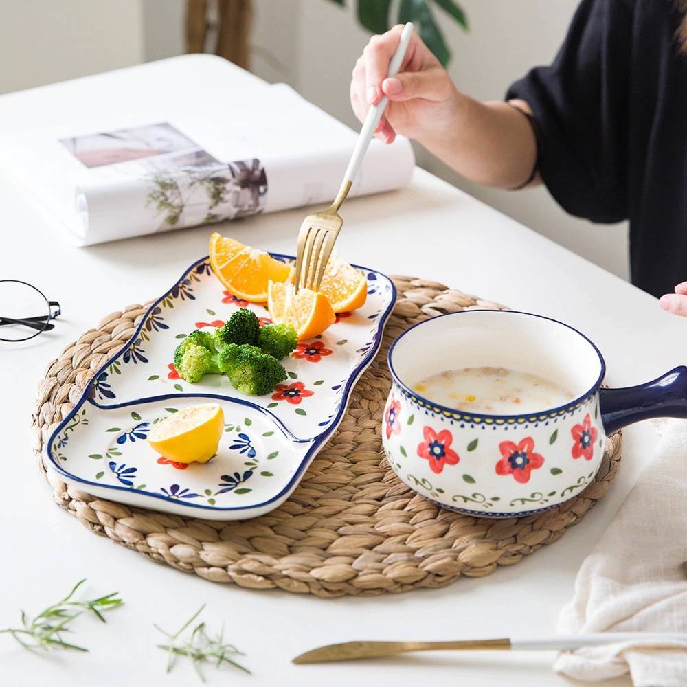 Luxury 1 bowl 1 plate one person dinner set ceramic tableware European ...