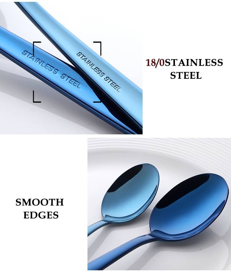 Luxury 20pcs Luxury Blue Cutlery Set Stainless Steel Dinnerware Set ...