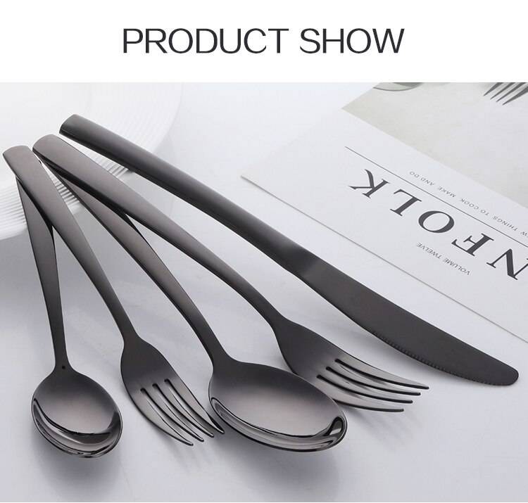 Luxury 20pcs Luxury Blue Cutlery Set Stainless Steel Dinnerware Set ...