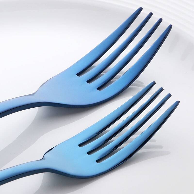 Luxury 20pcs Luxury Blue Cutlery Set Stainless Steel Dinnerware Set ...