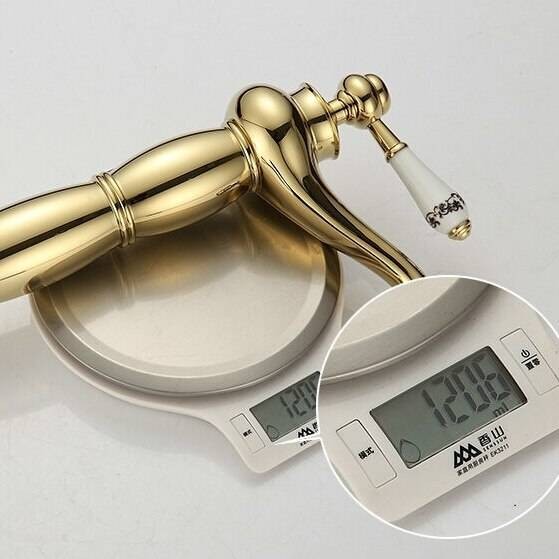 Luxury Basin Faucets Deck Mounted Gold Plating For Mixer Taps Single ...