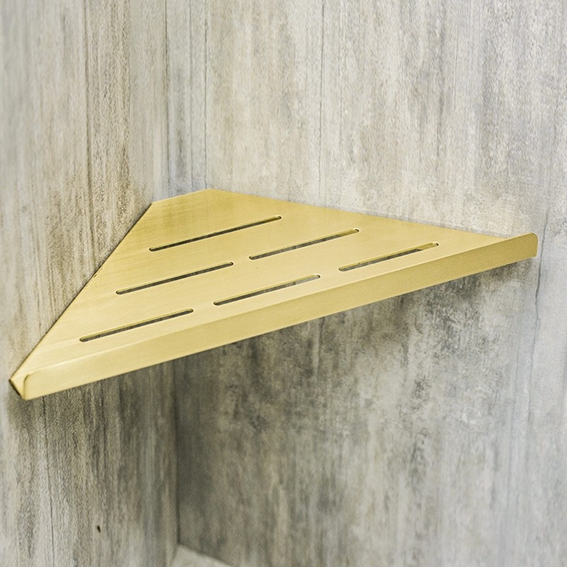 Luxury Stainless steel Brushed Bathroom Shelves Single Dual Triple Tier ...