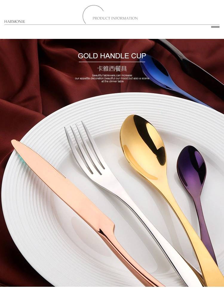 Luxury Gold Flatware Set Stainless Steel Cutlery 18/10 Utensils Kitchen ...