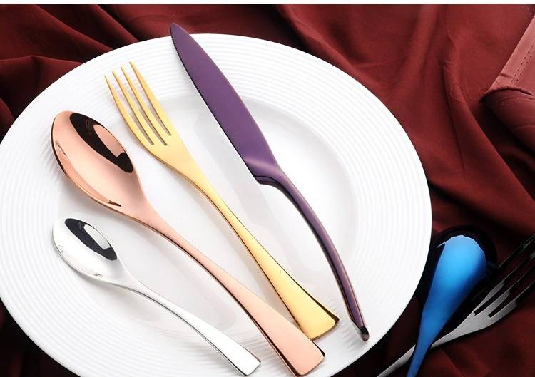Luxury Gold Flatware Set Stainless Steel Cutlery 18/10 Utensils Kitchen ...