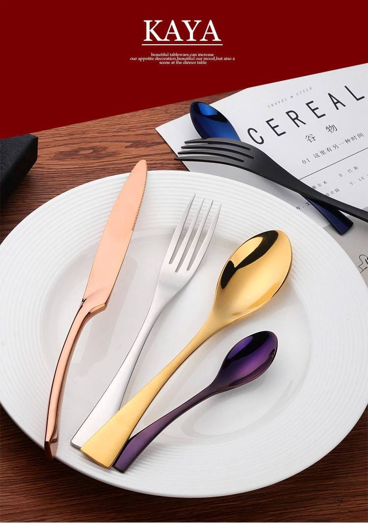 Luxury Gold Flatware Set Stainless Steel Cutlery 18/10 Utensils Kitchen ...