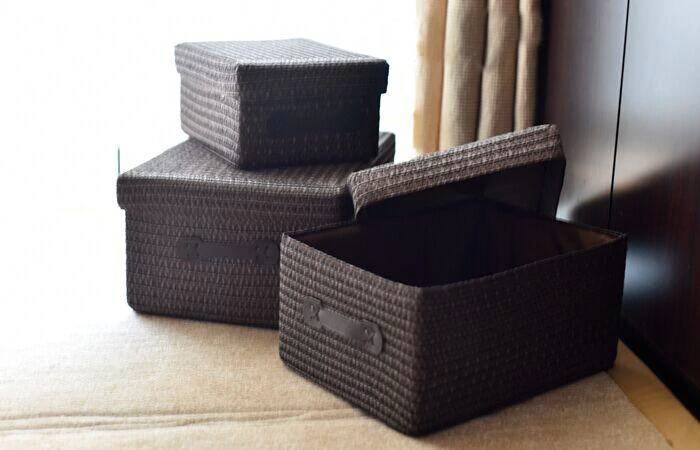 Luxury Covered storage box thickening imitation grass woven storage ...