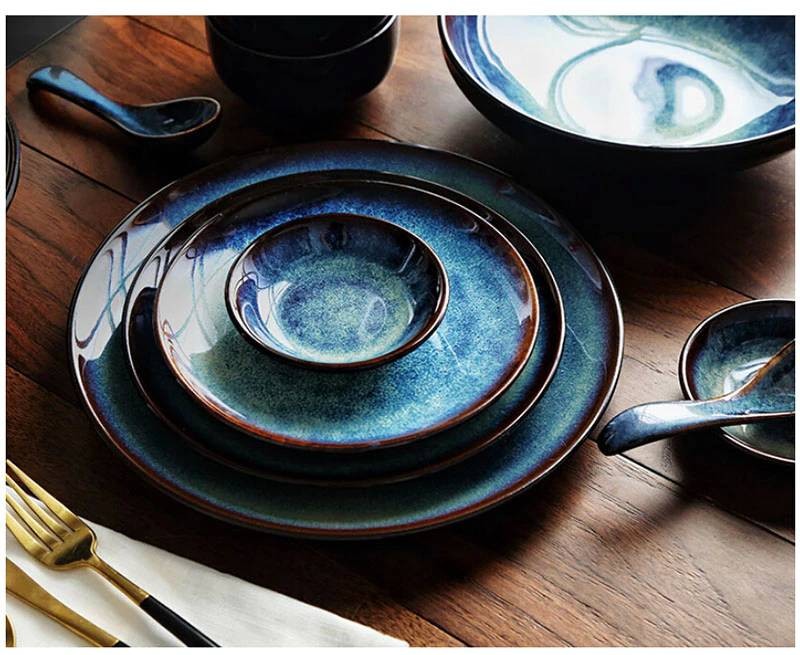 Luxury KINGLANG 2/4/6 person Dinner Set Japanese Bowl Set Household ...