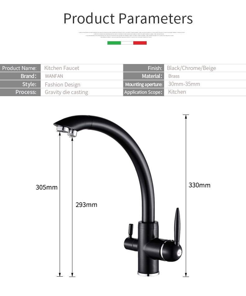 Luxury Kitchen Faucets Solid Brass Crane For Kitchen Deck Mounted Water ...