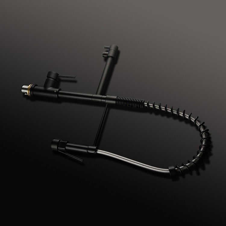 Luxury Modern Single Hole Spring Coil Pull Down Spray Kitchen Faucet ...