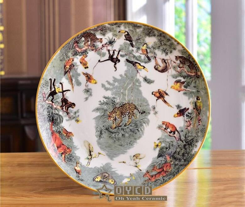 Luxury Porcelain dinnerware set bone zoology animal design embossed ...