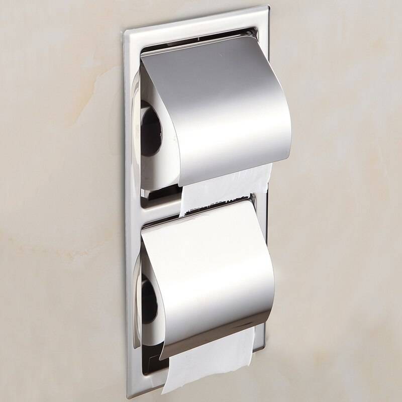 Luxury Stainless Steel Toilet Paper Holder Chrome Wall Mounted ...