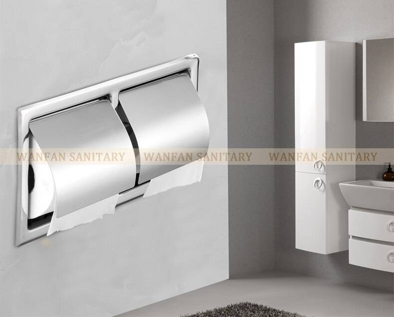 Luxury Stainless Steel Toilet Paper Holder Chrome Wall Mounted ...