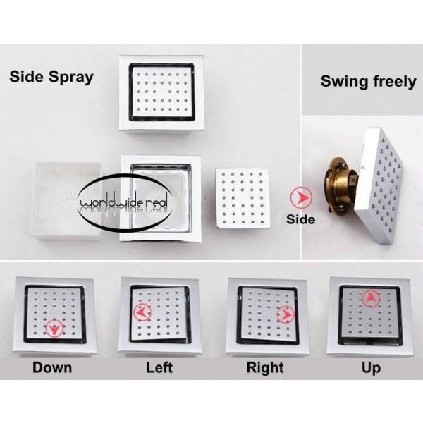 Luxury 2 pieces of 4" message shower head side sprayer adjustable in ...