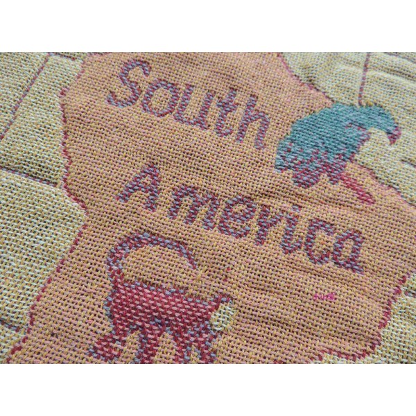 Luxury American map of the world blanket cotton thread blanket living ...