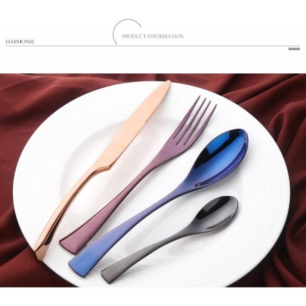 Luxury Gold Flatware Set Stainless Steel Cutlery 18/10 Utensils Kitchen ...