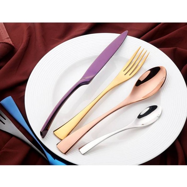 Luxury Gold Flatware Set Stainless Steel Cutlery 18/10 Utensils Kitchen ...
