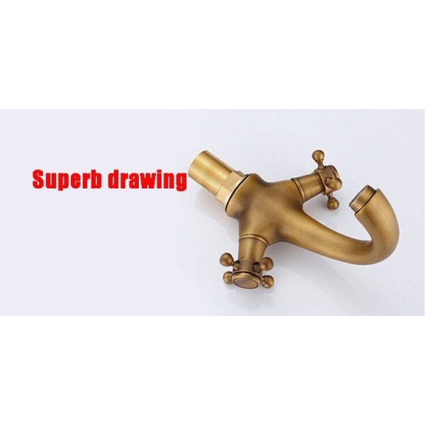 Luxury Double Handle Crystal Gold Bathroom Basin Tap Sink Faucet Water ...