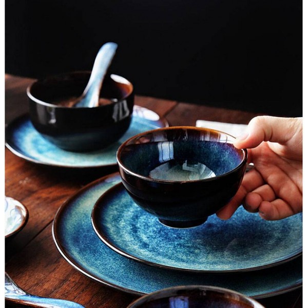 Luxury KINGLANG 2/4/6 person Dinner Set Japanese Bowl Set Household ...