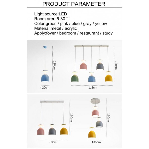 Luxury Macarons modern simple LED dining room pendant lights macaron ...