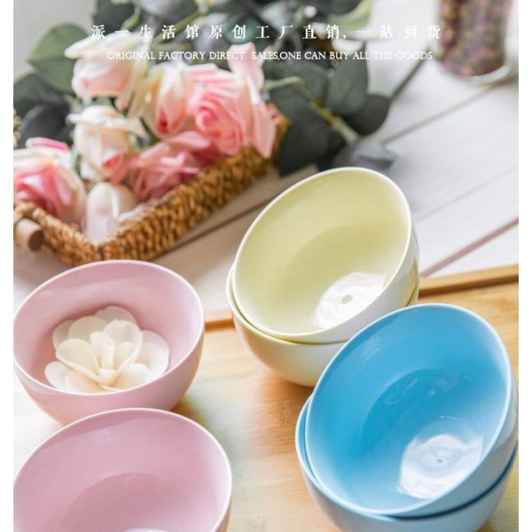 Luxury Solid Color Rice Bowl Dinner Bowl Ceramic Dinnerwares,Solid ...