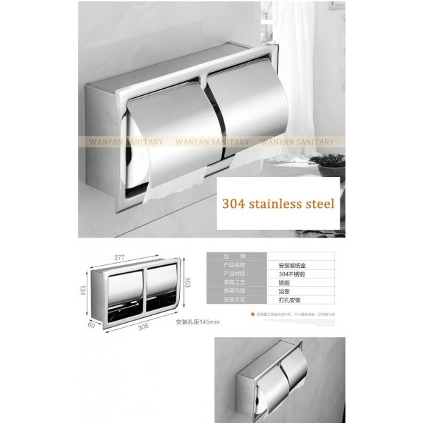 Luxury Stainless Steel Toilet Paper Holder Chrome Wall Mounted ...