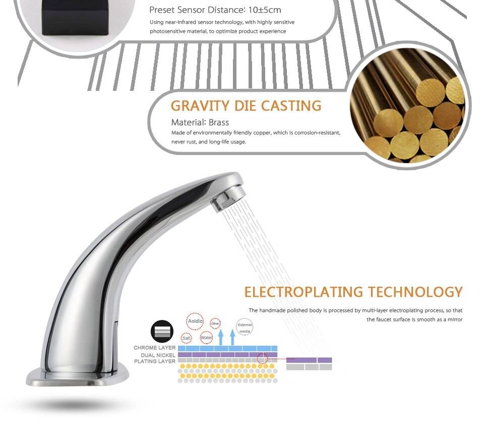Luxury Automatic inflared Sensor Faucet for bathroom Sink water saving ...