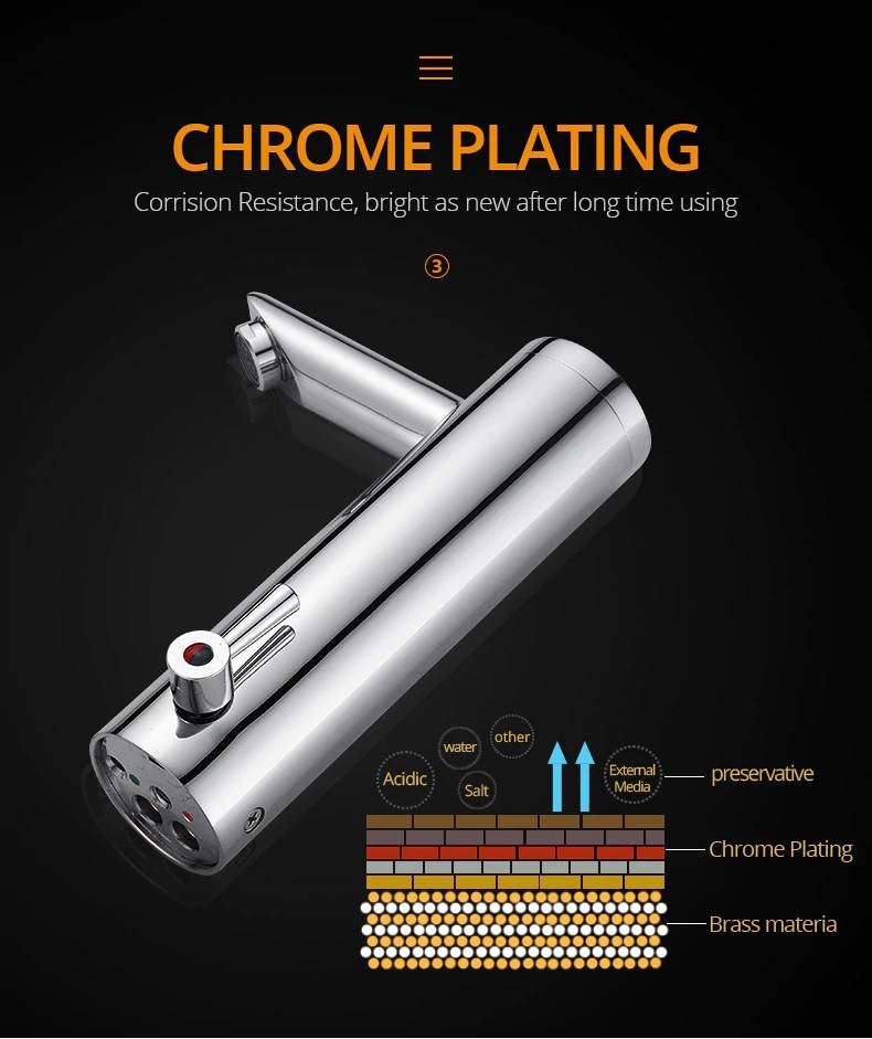 Luxury Basin Faucet Sensor Bathroom Automatic Hands Touch Free Water ...