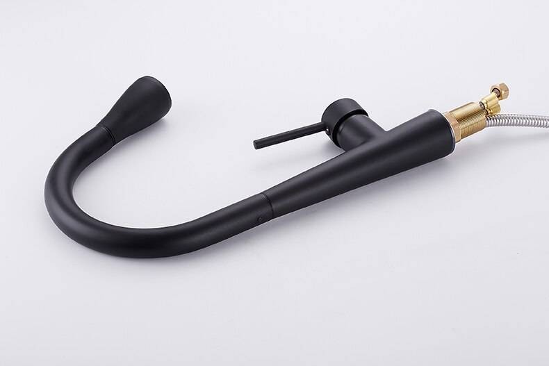 Luxury Black Paint Pull Out Faucets Kitchen Faucet Bathroom Basin Hot ...