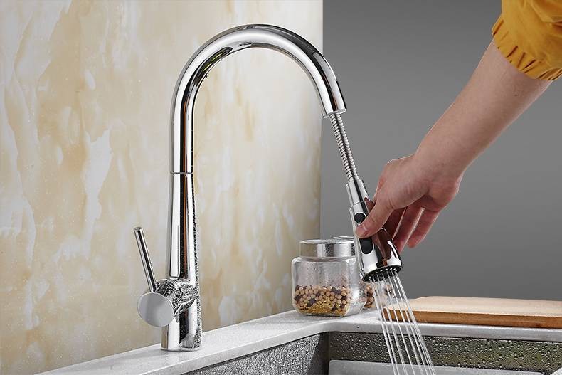 Luxury Black Paint Pull Out Faucets Kitchen Faucet Bathroom Basin Hot ...