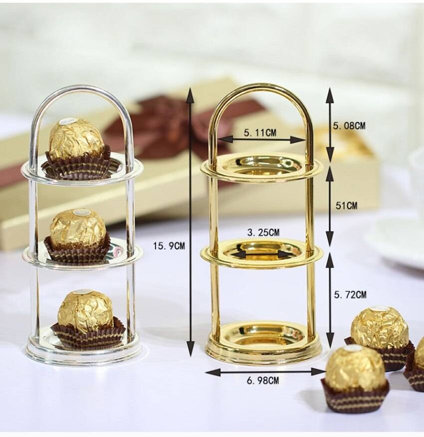 Luxury Copper Mini Three Layer Dessert Storage Stand Exquisite ...