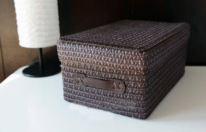 Luxury Covered storage box thickening imitation grass woven storage ...