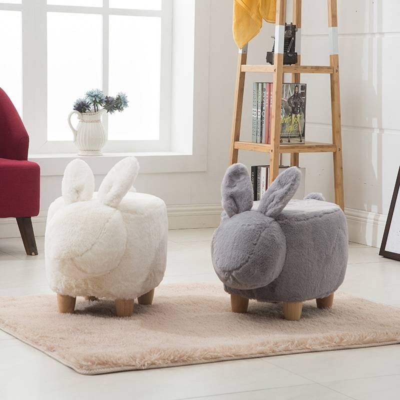 Luxury Creative rabbit shoe bench American solid wood footrest shoes ...