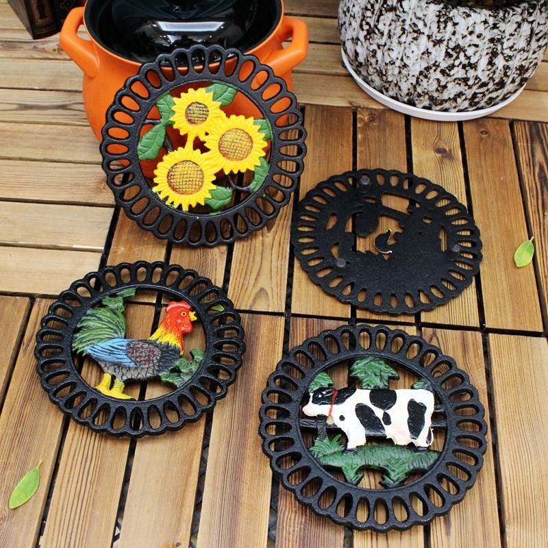 Luxury Decorative Cast Iron Trivet For Kitchen Or Dining Table | Round ...
