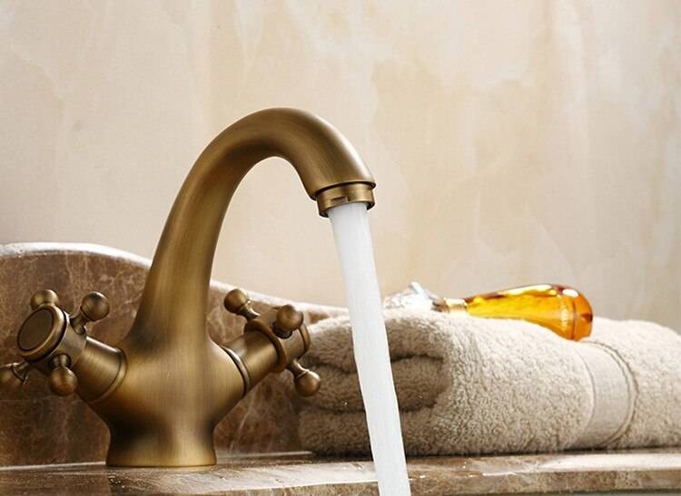 Luxury Double Handle Crystal Gold Bathroom Basin Tap Sink Faucet Water ...