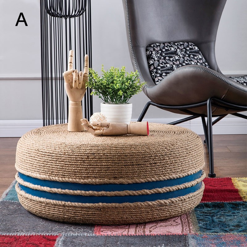 Luxury Kride Retro Creative Round Rope Tyre Coffee Table Ottoman Coffee Table Kride Retro Creative Round Rope Tyre Coffee Table Ottoman Coffee Table for sale