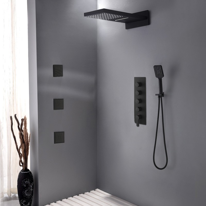 Luxury Luxury Wall Mounted Waterfall Rain Shower System with 3 Body ...