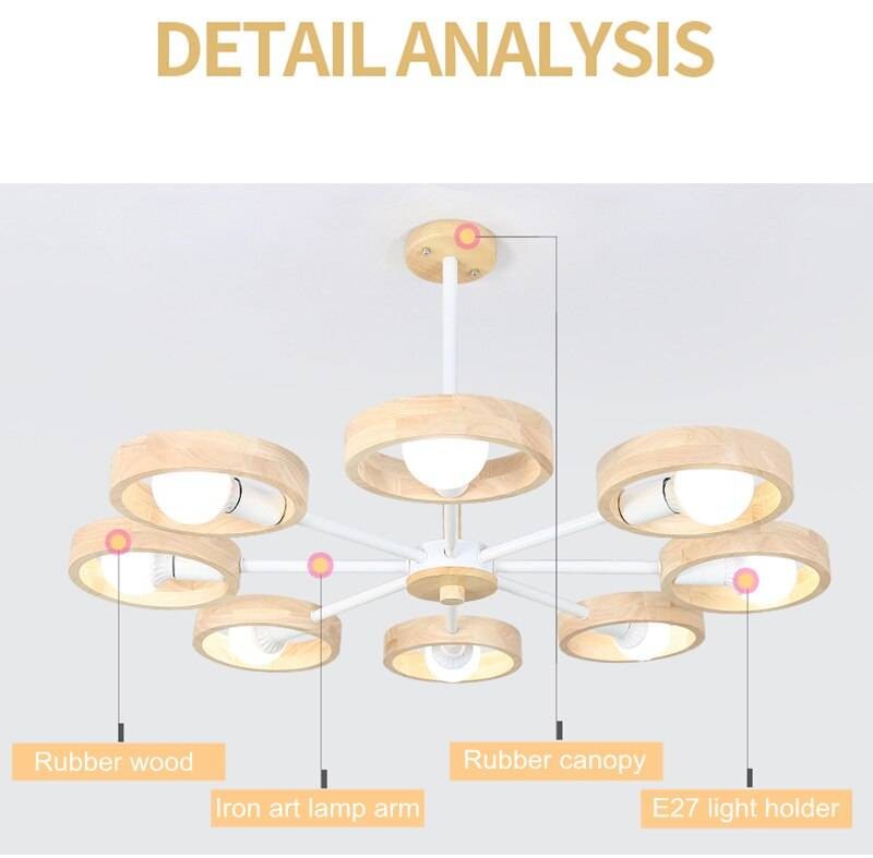 Luxury Modern simple macaron wood Pendant light for foyer bedroom ...
