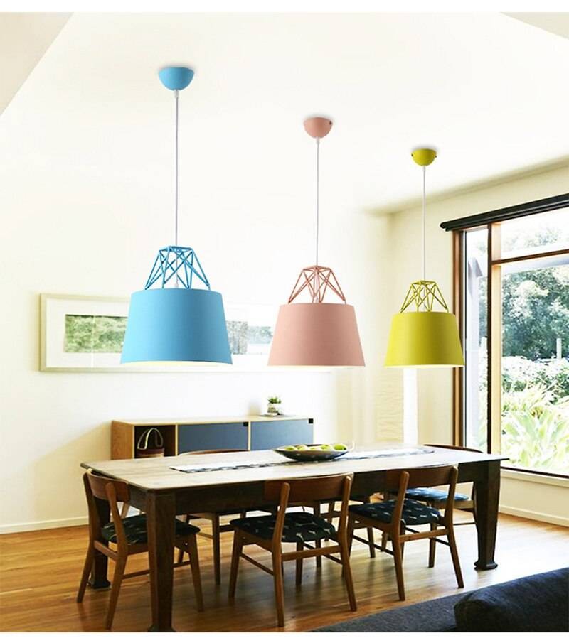Luxury Modern simple Nordic macaron pendant lights colorful dining room ...