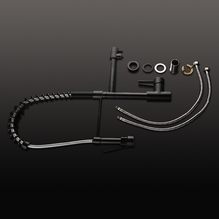 Luxury Modern Single Hole Spring Coil Pull Down Spray Kitchen Faucet ...