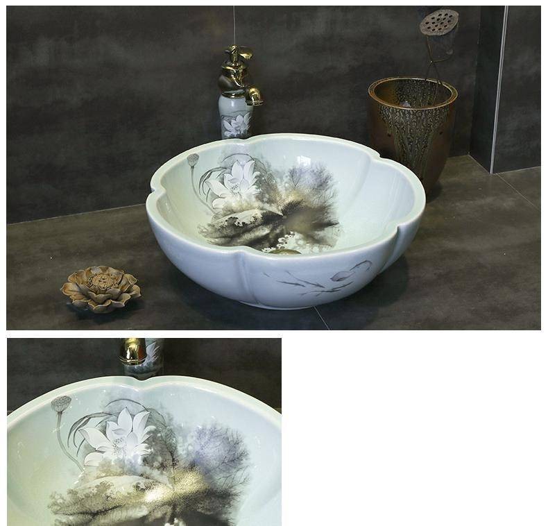 Luxury Oval Europe Vintage Style Art wash basin Ceramic Counter Top ...