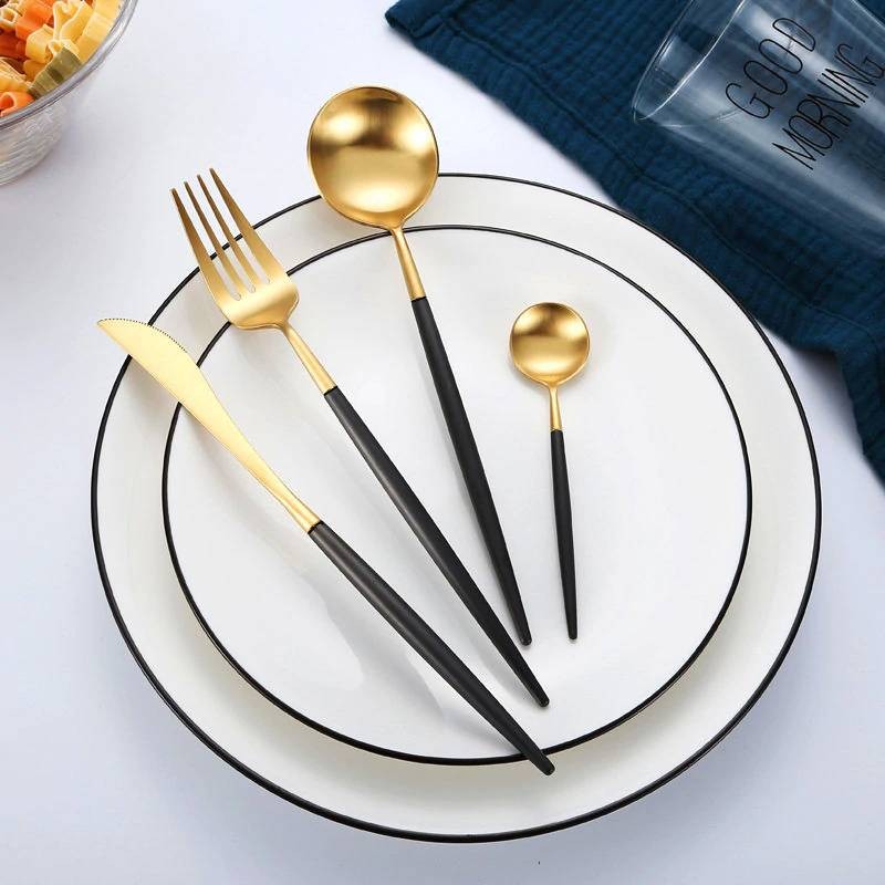 Luxury Portable Cutlery Set 304 Stainless Steel Western Food Tableware ...