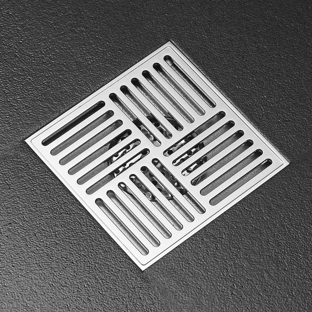 Luxury Shower Drains 15cm Square Brass Chrome Bathroom Floor Drain ...