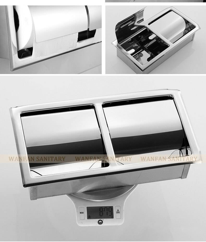 Luxury Stainless Steel Toilet Paper Holder Chrome Wall Mounted ...