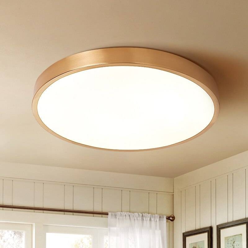 Luxury study room round Led ceiling lamp light All-copper round Ceiling ...