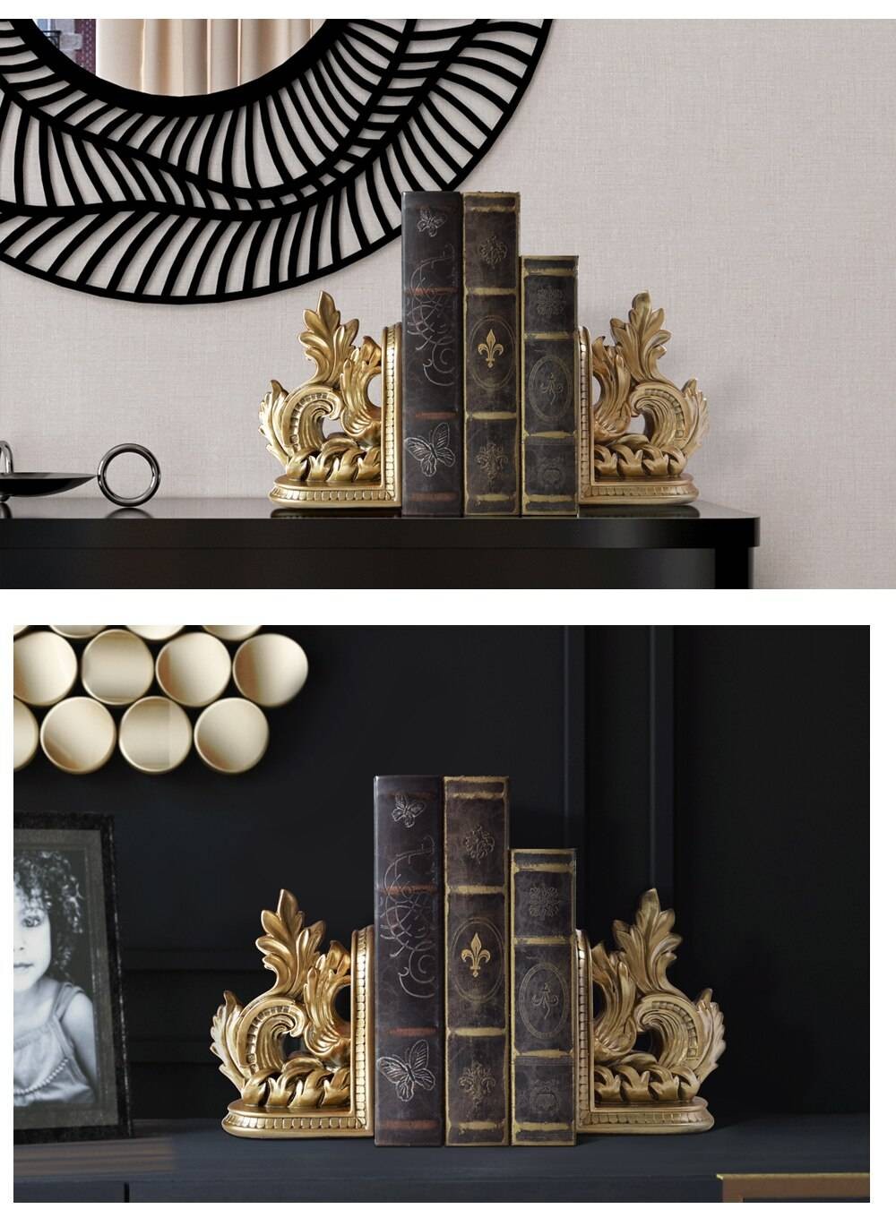 Luxury vintage book ends decorative bookends decor resin hand painted ...
