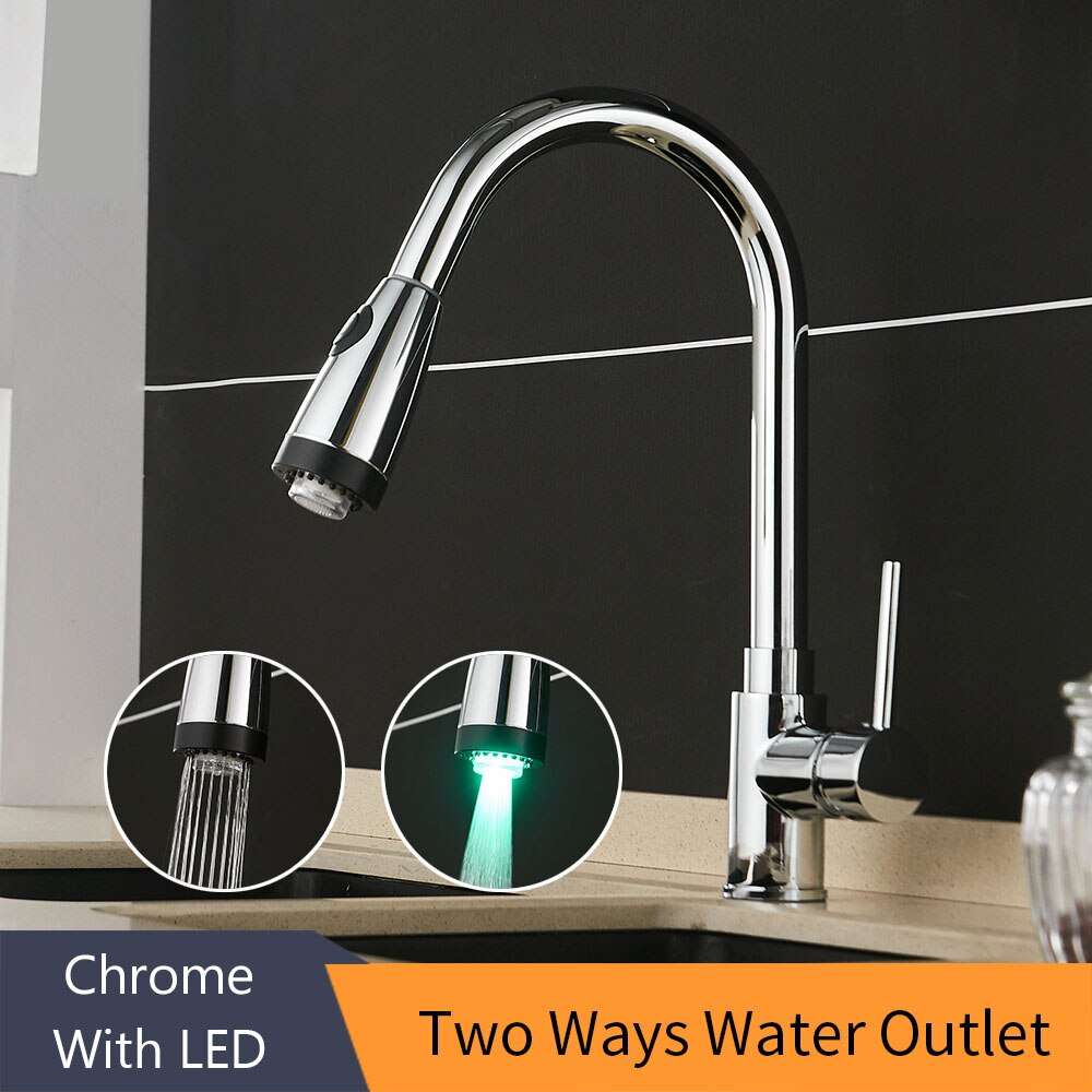 Luxury LED Faucet For Water in The Kitchen Torneira De Cozinha LED ...