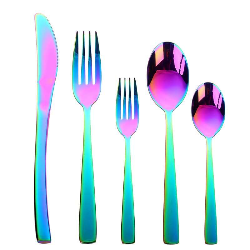 Luxury 20pcs Luxury Blue Cutlery Set Stainless Steel Dinnerware Set ...
