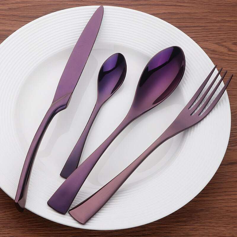 Luxury Gold Flatware Set Stainless Steel Cutlery 18/10 Utensils Kitchen ...